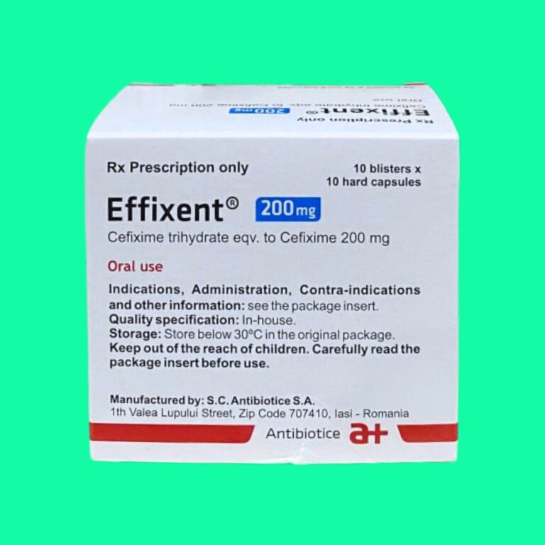 Thuốc Effixent 200 điều trị viêm họng, viêm phế quản, viêm phổi