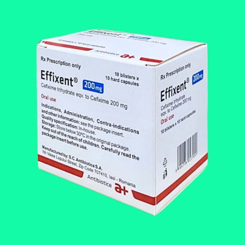 Thuốc Effixent 200 điều trị viêm họng, viêm phế quản, viêm phổi