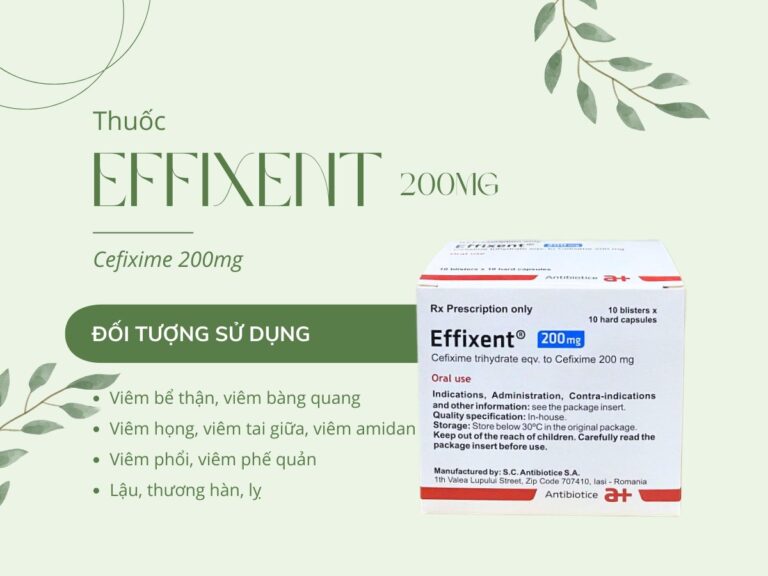 Thuốc Effixent 200 điều trị viêm họng, viêm phế quản, viêm phổi