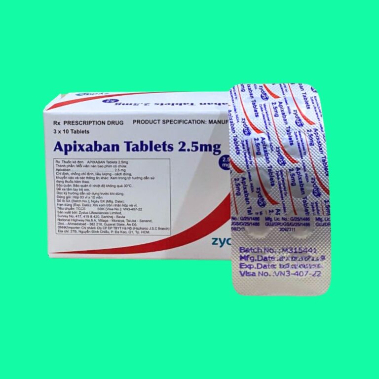 Thuốc Apixaban Tablets 2,5mg Zydus điều trị đột quỵ, ngừa huyết khối