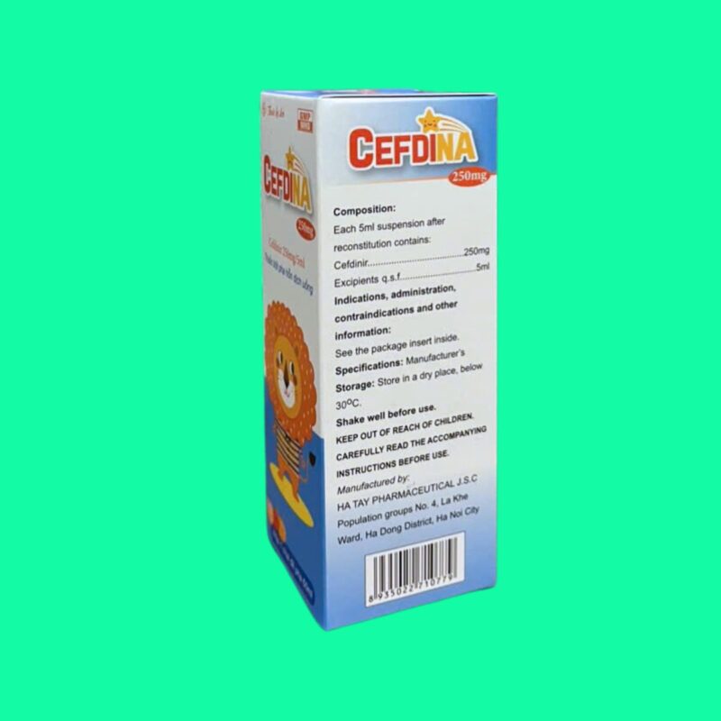 Thuốc Cefdina 250mg điều trị nhiễm khuẩn đường hô hấp, da và mô mềm