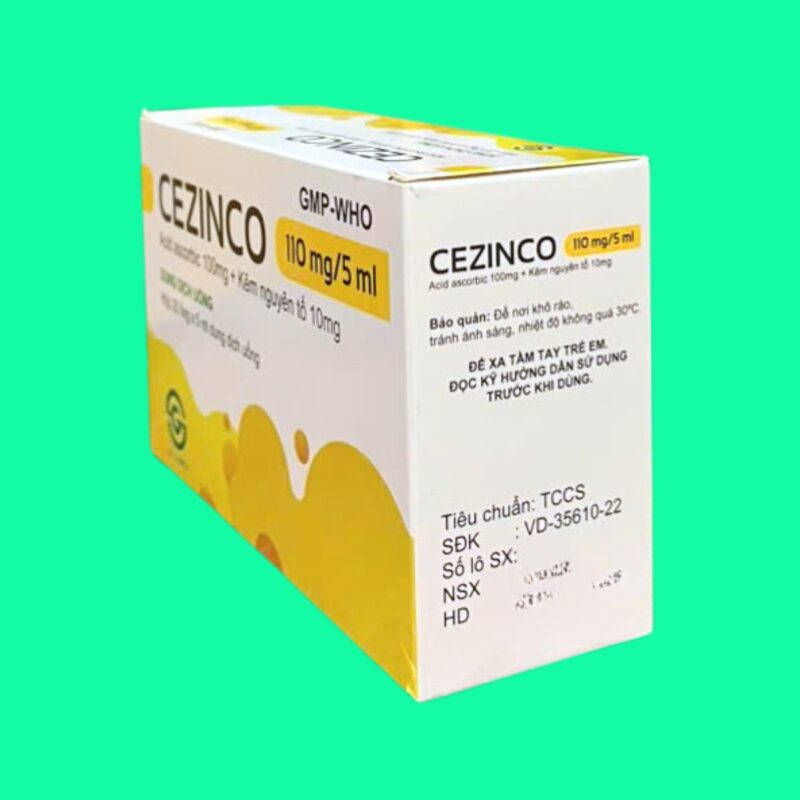 Thuốc Cezinco 110mg/5ml bổ sung vitamin C, kẽm, tăng sức đề kháng