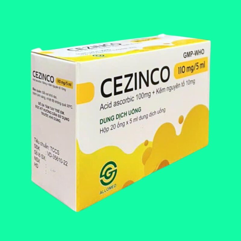Thuốc Cezinco 110mg/5ml bổ sung vitamin C, kẽm, tăng sức đề kháng