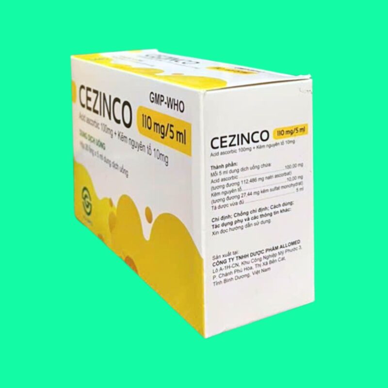 Thuốc Cezinco 110mg/5ml bổ sung vitamin C, kẽm, tăng sức đề kháng