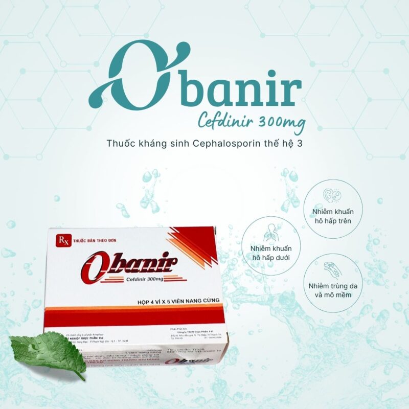 Thuốc Obanir 300mg điều trị nhiễm trùng đường hô hấp dưới, da, mô mềm