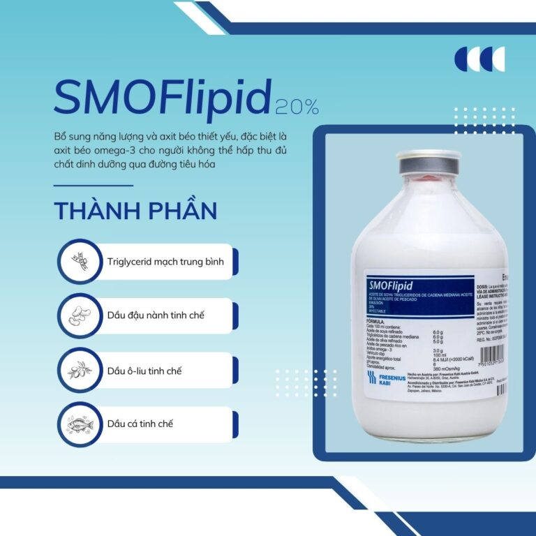 Thuốc Smoflipid 20% cung cấp năng lượng, axit béo thiết yếu omega-3