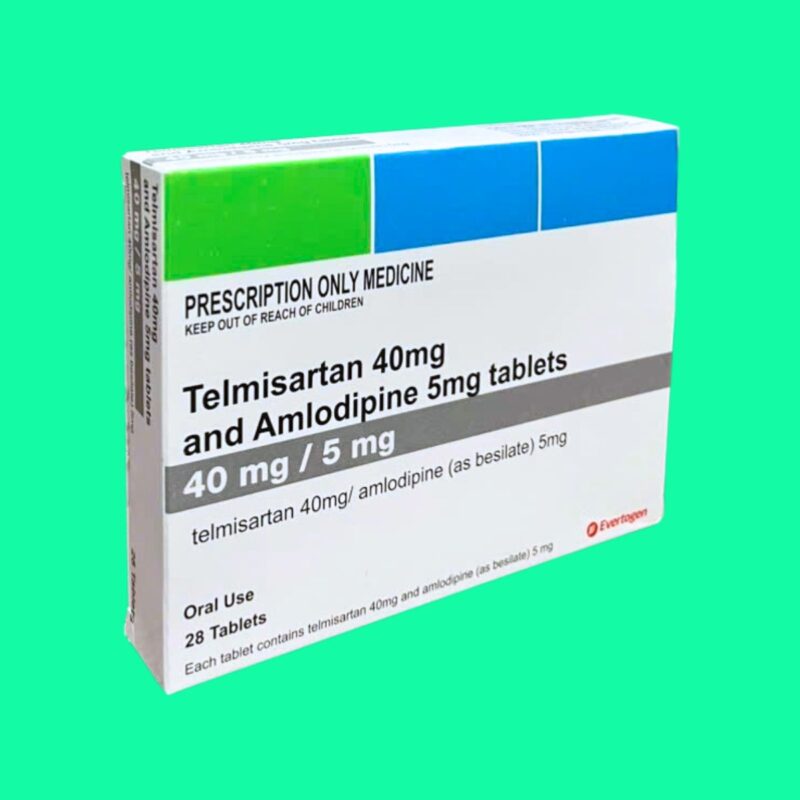 Thuốc tăng huyết áp Telmisartan 40mg and Amlodipine 5mg tablets Evertogen