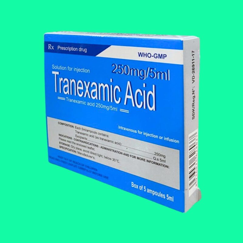 Thuốc Tranexamic acid 250mg/5ml Dược phẩm Minh Dân điều trị chảy máu