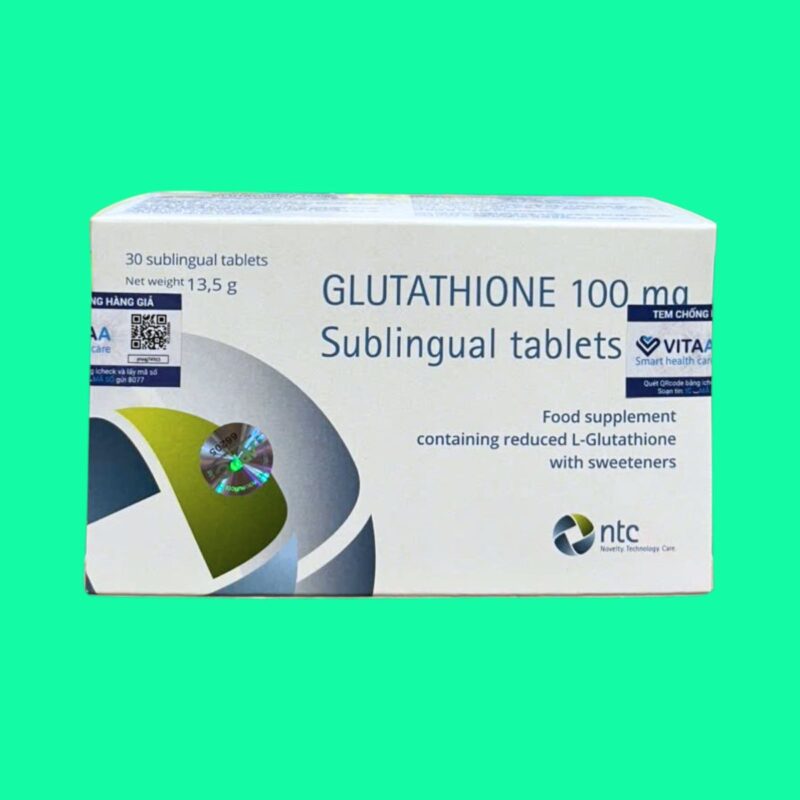 Viên ngậm Glutathione 100mg Sublingual tablets cho làn da sáng khỏe