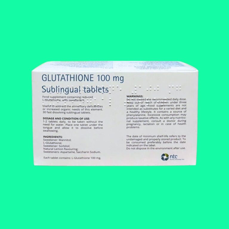 Viên ngậm Glutathione 100mg Sublingual tablets cho làn da sáng khỏe