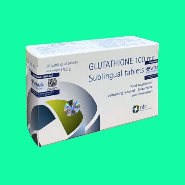 Viên ngậm Glutathione 100mg Sublingual tablets cho làn da sáng khỏe