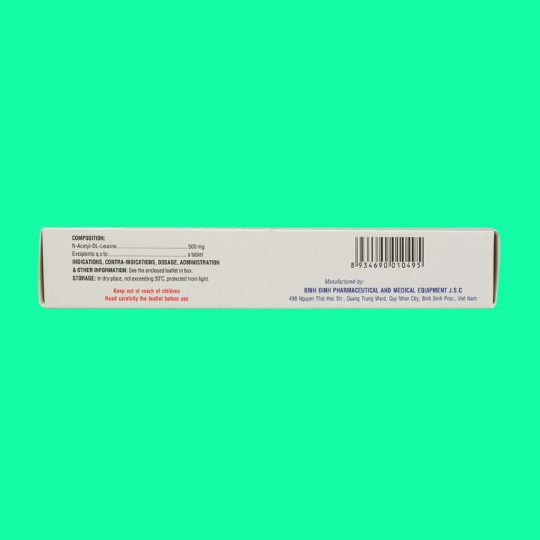 Thuốc Aleucin 500mg (N-Acetyl DL- Leucin 500mg) điều trị hoa mắt, chóng mặt