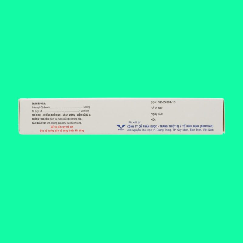 Thuốc Aleucin 500mg (N-Acetyl DL- Leucin 500mg) điều trị hoa mắt, chóng mặt