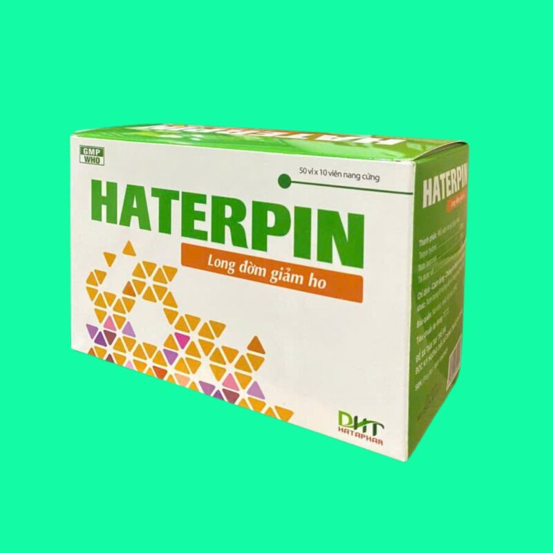Thuốc Haterpin (Terpin hydrat 100mg, Natri benzoat 50mg) giảm ho có đờm