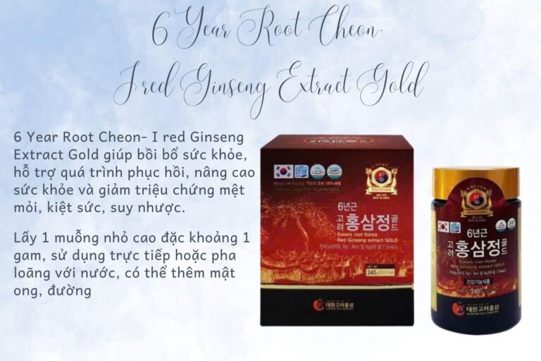 Thuốc 6 Year Root Cheon- I red Ginseng Extract Gold hỗ trợ bồi bổ cơ ...