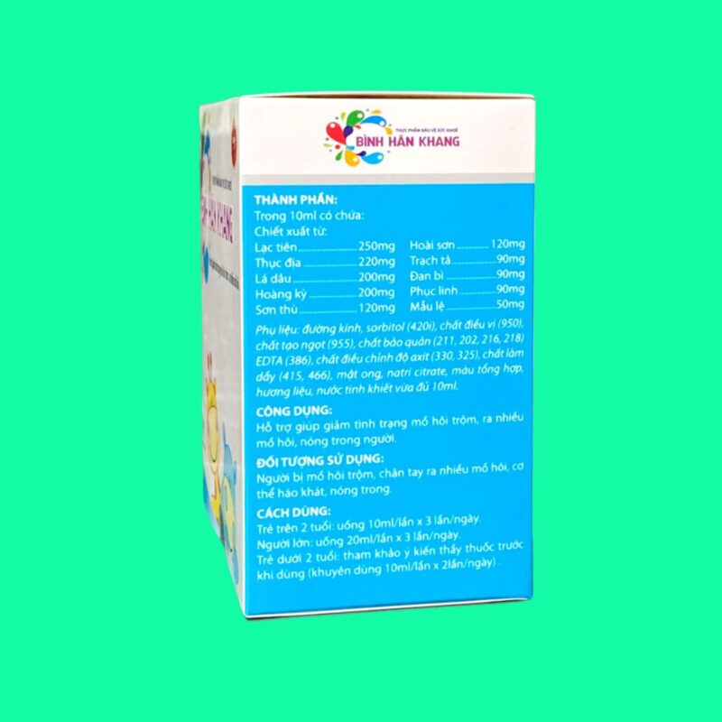 Thuốc Bình Hãn Khang hỗ trợ cải thiện tình trạng mồ hôi trộm