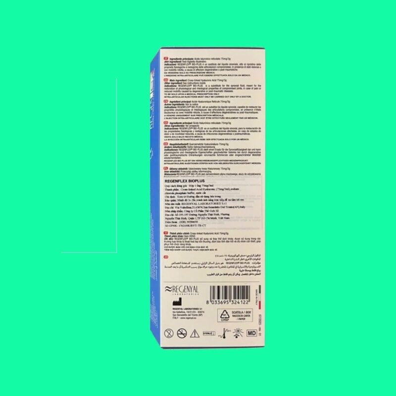 Thuốc Regenflex Bio-plus 75mg/3ml (Acid Hyaluronic 75mg/3mL) điều trị ...