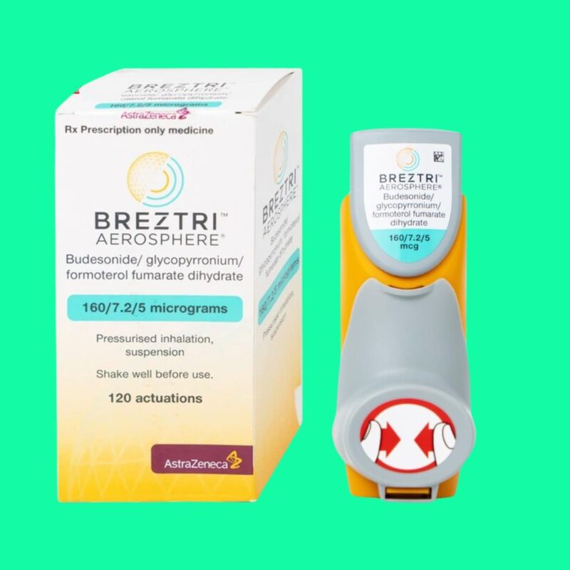 Thuốc Breztri Aerosphere – Điều trị duy trì bệnh phổi tắc nghẽn mạn tính
