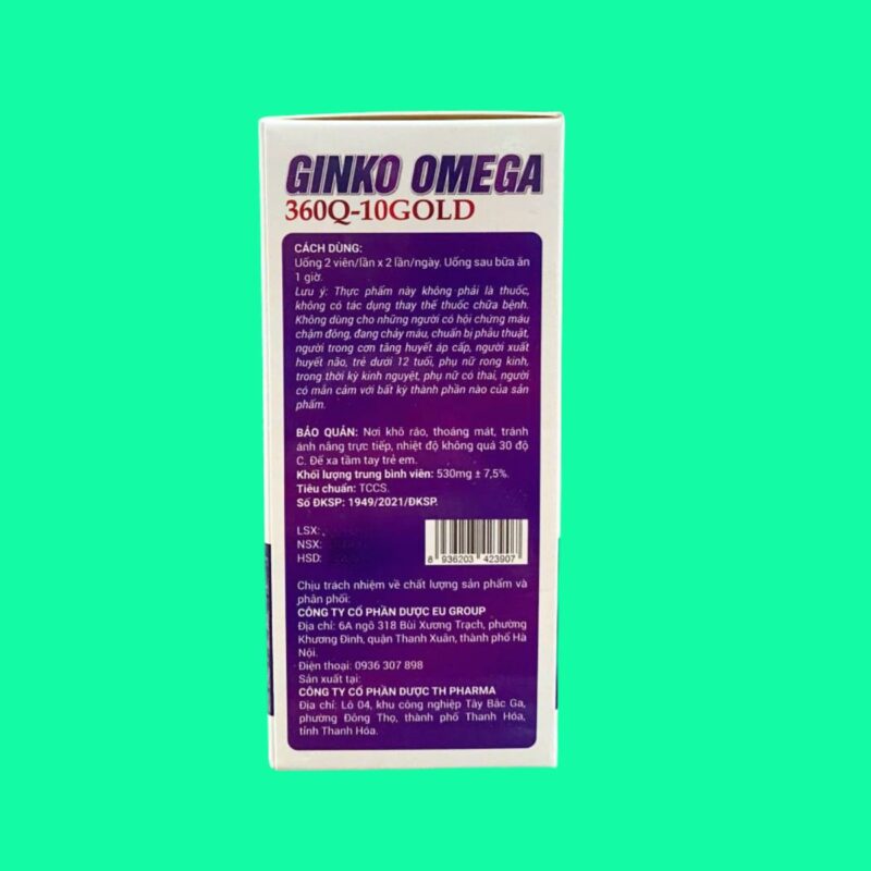 Ginko Omega 360Q-10Gold hỗ trợ tăng cường tuần hoàn máu não