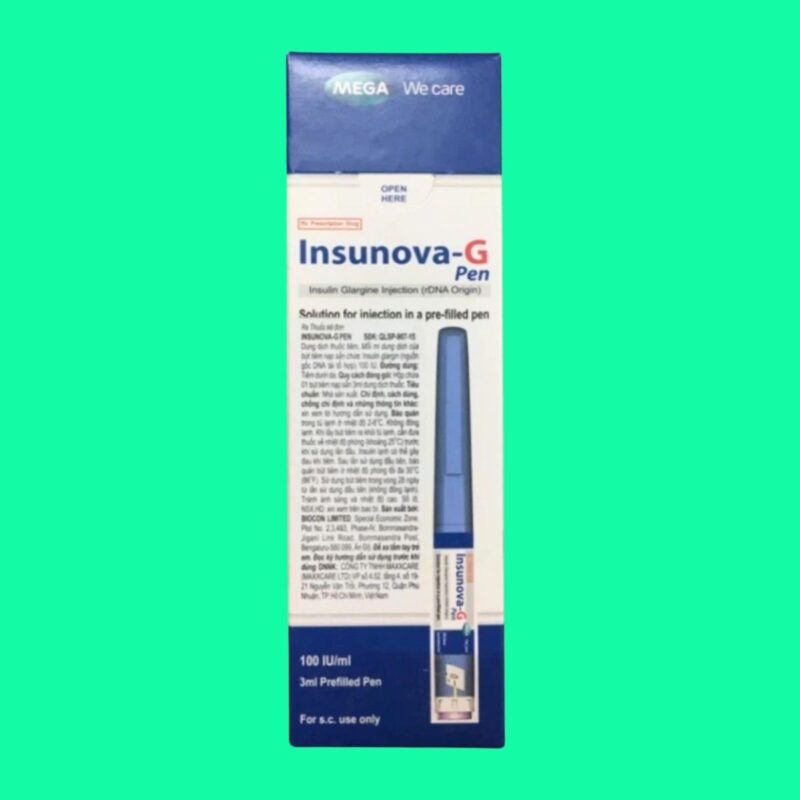 Thuốc Insunova-G Pen 100IU/ml (Insulin Glargine) điều trị đái tháo đường