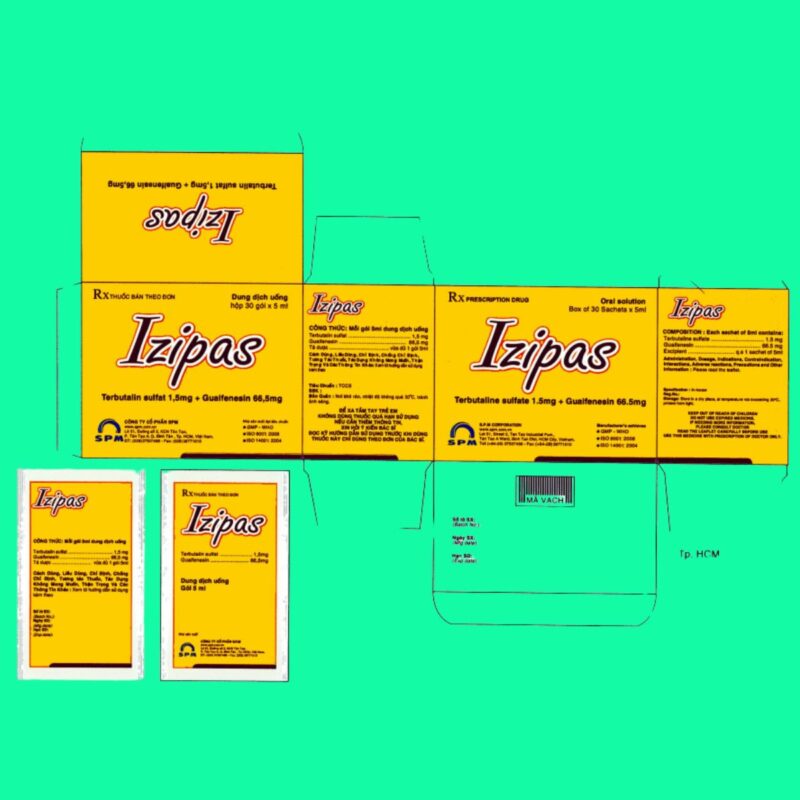 Thuốc Izipas điều trị bệnh hô hấp có co thắt phế quản, tăng tiết dịch