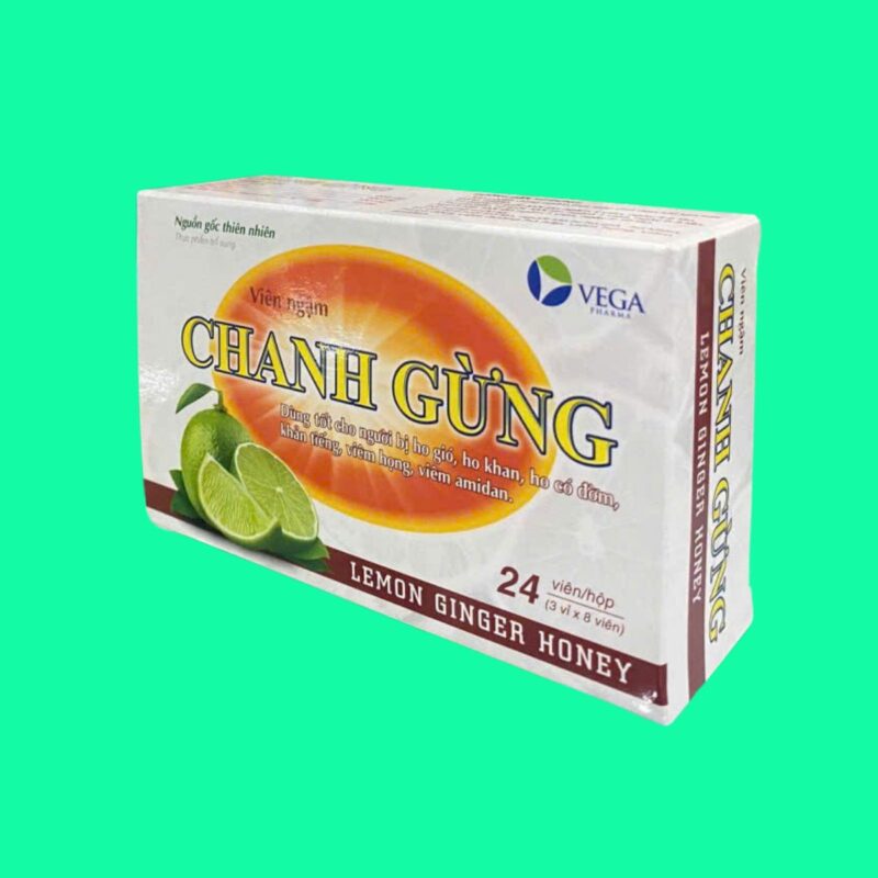 Viên ngậm chanh gừng VEGA – Hỗ trợ giảm ho khan, ho có đờm