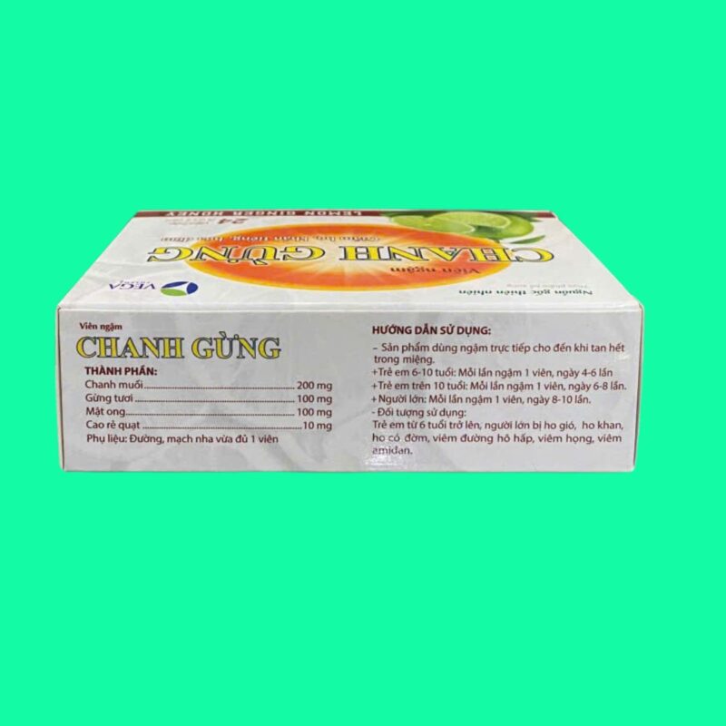 Viên ngậm chanh gừng VEGA – Hỗ trợ giảm ho khan, ho có đờm