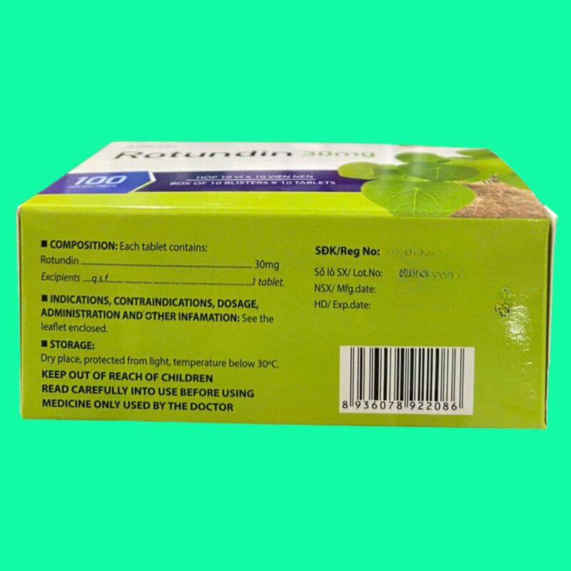 Thuốc Rotundin 30mg Hóa Dược (Rotundin) – tác dụng an thần, gây ngủ