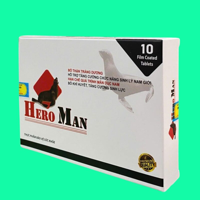 Hero Man hộp 10 viên giúp hỗ trợ giảm tình trạng tiểu đêm, đau lưng ...