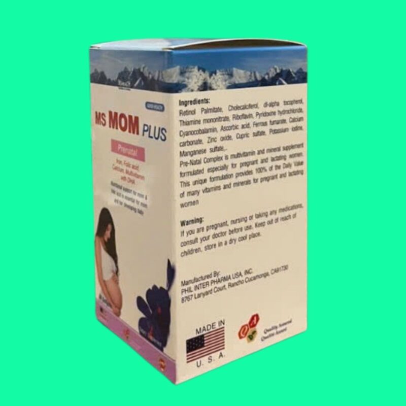 MS MOM Plus Prenatal hỗ trợ bổ sung các vitamin, khoáng chất và acid ...