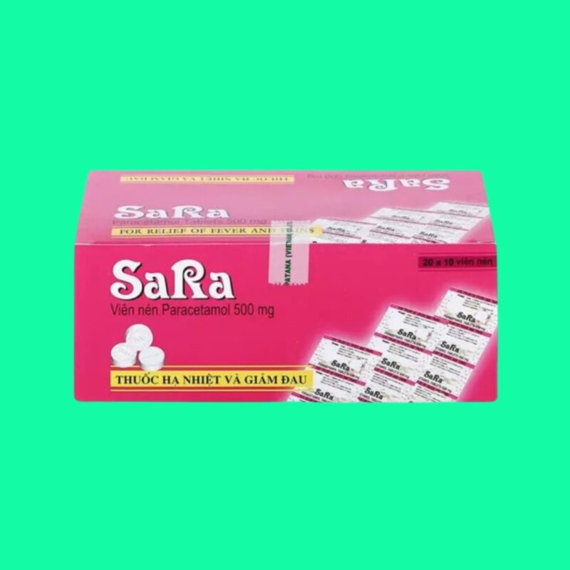 Thuốc Sara 500mg Thai Nakorn Patana giảm đau nhẹ đến vừa và hạ sốt