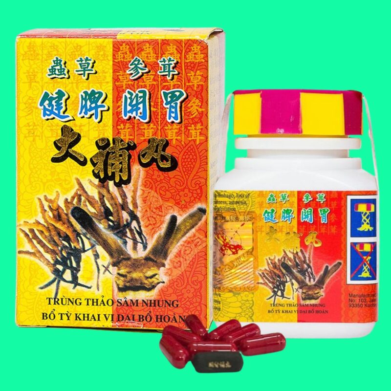 Trùng thảo sâm nhung hộp 34 viên giúp hỗ trợ chức năng tỳ thận, tăng ...