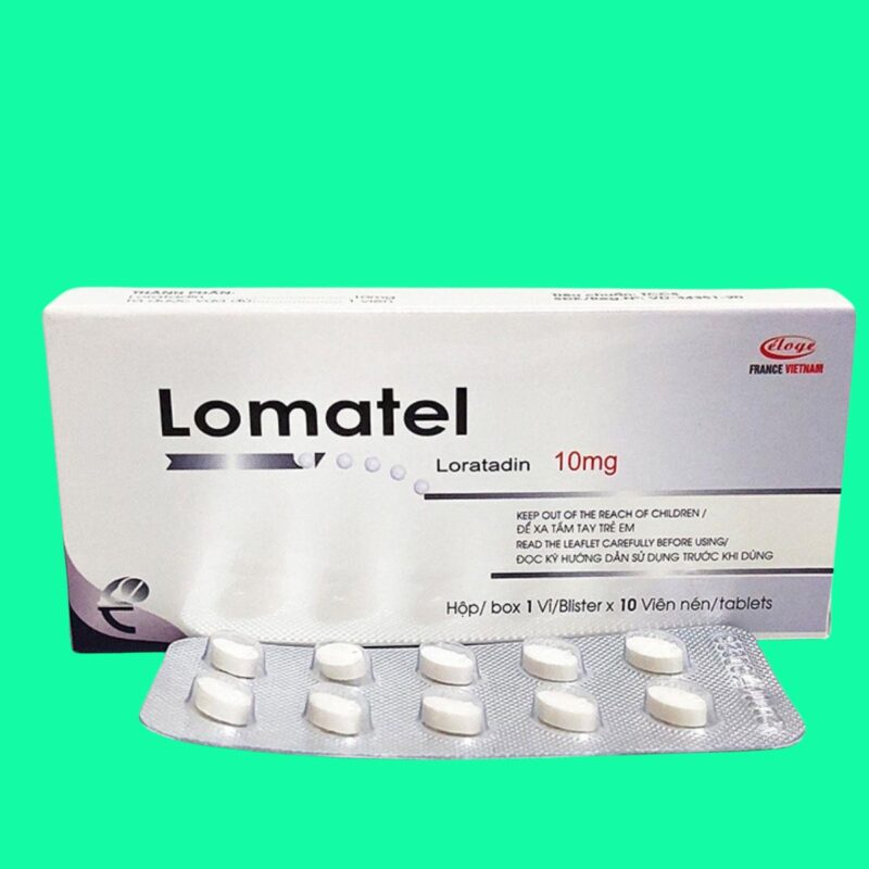 Thuốc Lomatel 10mg điều trị triệu chứng viêm mũi và viêm kết mạc dị ứng