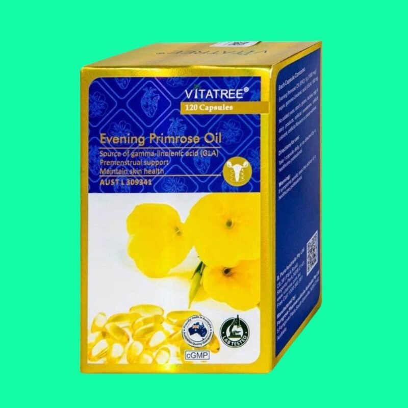 Evening Primrose Oil Vitatree hộp 120 viên, giảm các rtiệu chứng tiền ...