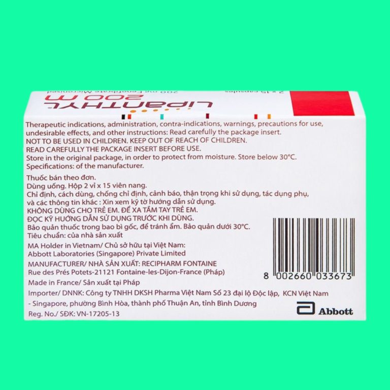 Thuốc Lipanthyl 200M có tác dụng điều trị tăng triglycerid đơn thuần ...