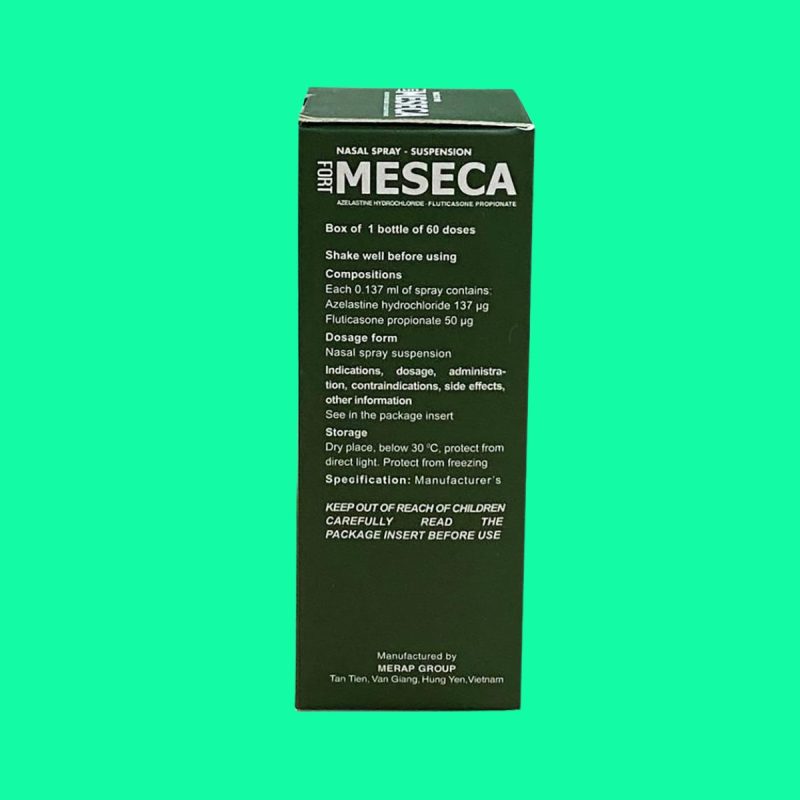 Meseca Fort (Azelastine/Fluticasone) điều trị triệu chứng viêm mũi dị ứng