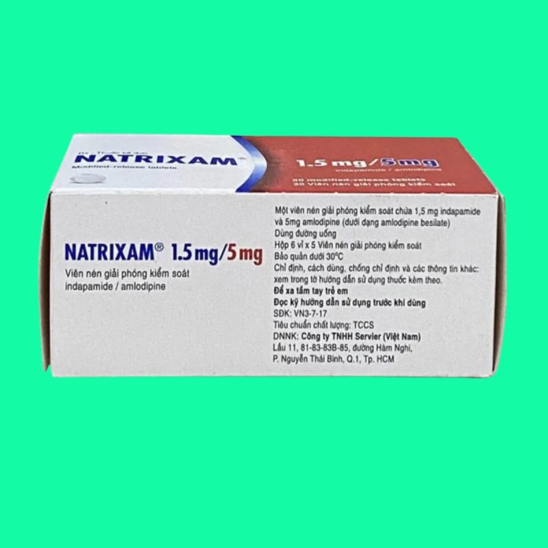 Natrixam 1.5mg/5mg (Indapamide/Amlodipine) chỉ định điều trị tăng huyết áp