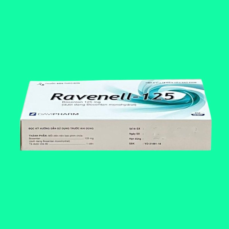 Thuốc Ravenell 125 (Bosentan) điều trị tăng áp lực động mạch phổi