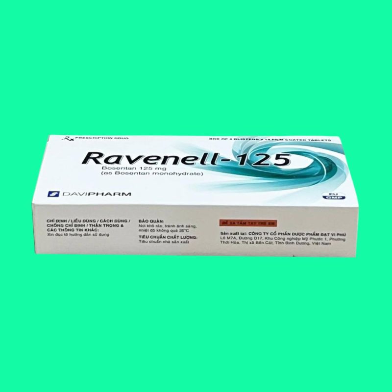 Thuốc Ravenell 125 (Bosentan) điều trị tăng áp lực động mạch phổi