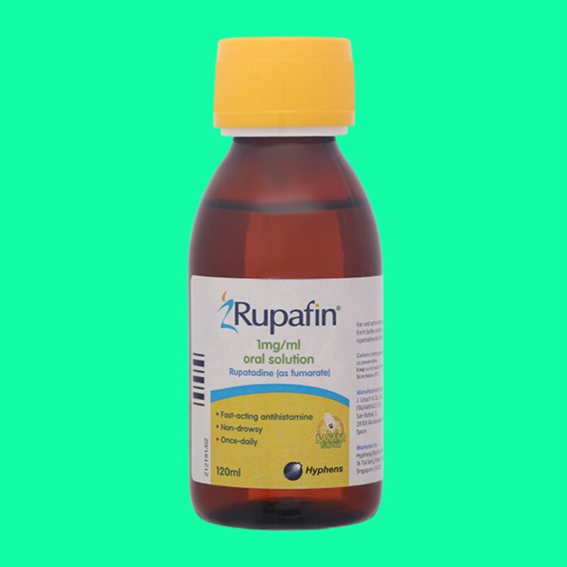 Thuốc Rupafin 1mg/ml (rupatadin) giúp kiểm soát trị chứng dị ứng, mề đay