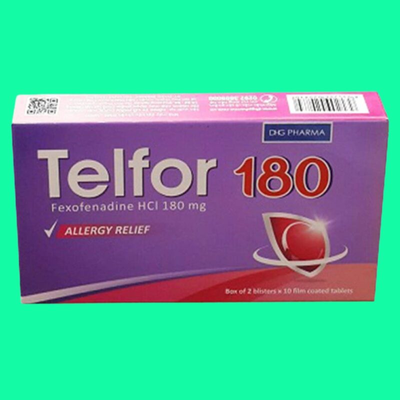 Thuốc Telfor 180 (Fexofenadin hydroclorid) điều trị triệu chứng mày đay