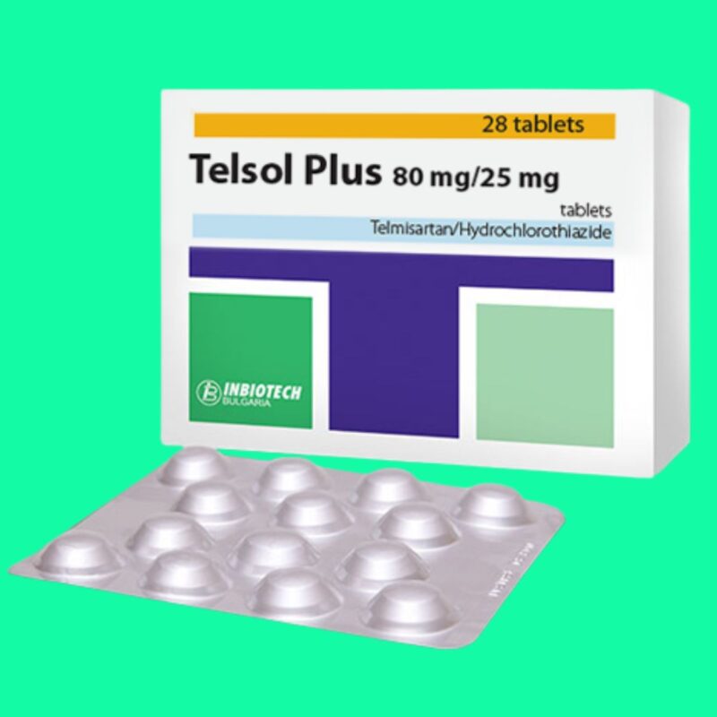 Thuốc Telsol Plus 80mg/25mg (Telmisartan/Hydrochlorothiazide) điều trị ...