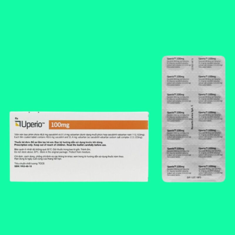 Uperio 100mg (sacubitril/valsartan) chỉ định để điều trị suy tim có ...