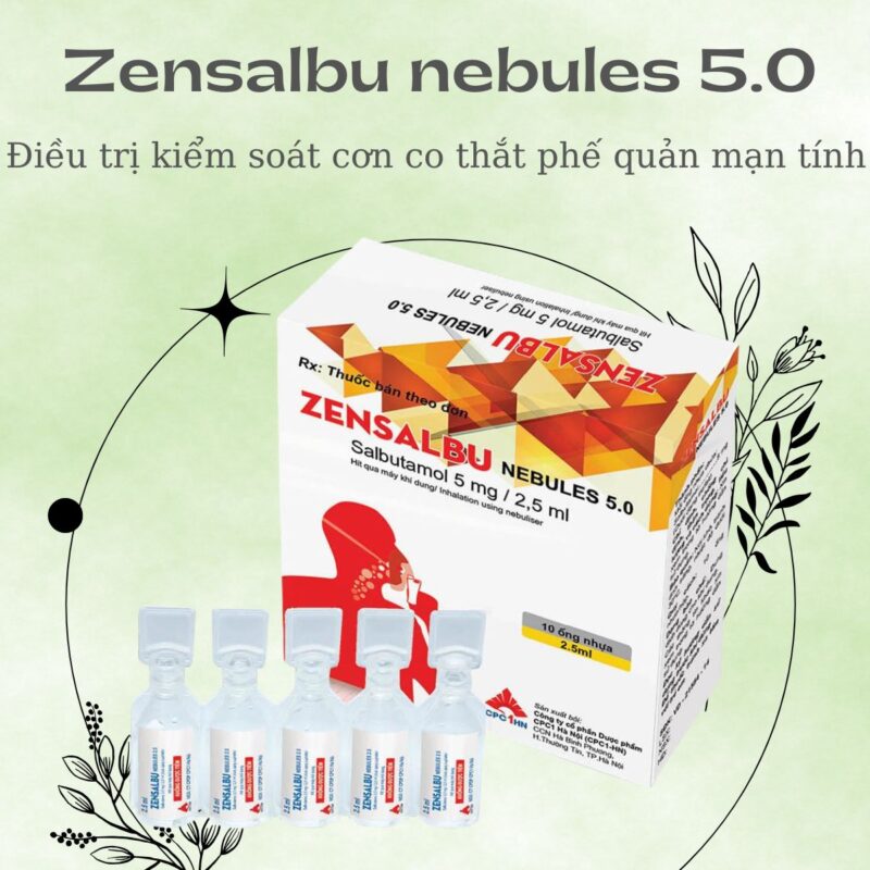 Thuốc Zensalbu nebules 5.0 (Salbutamol 5mg/2,5ml) điều trị cơn hen cấp tính
