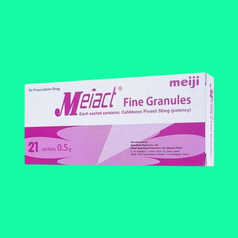 Meiact fine granules 50mg điều trị viêm xoang, viêm amidan cấp