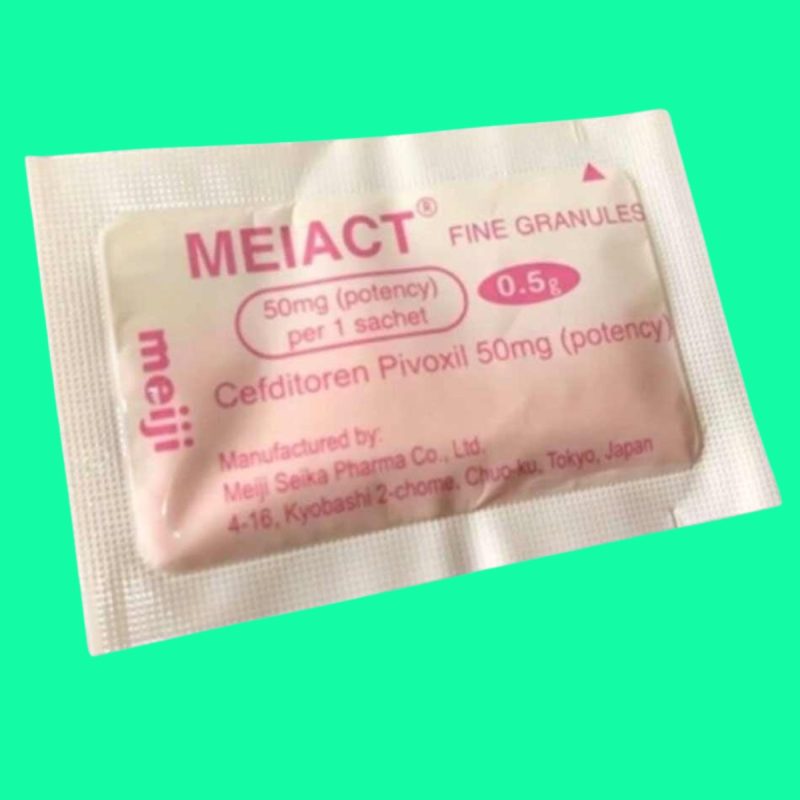 Meiact fine granules 50mg điều trị viêm xoang, viêm amidan cấp