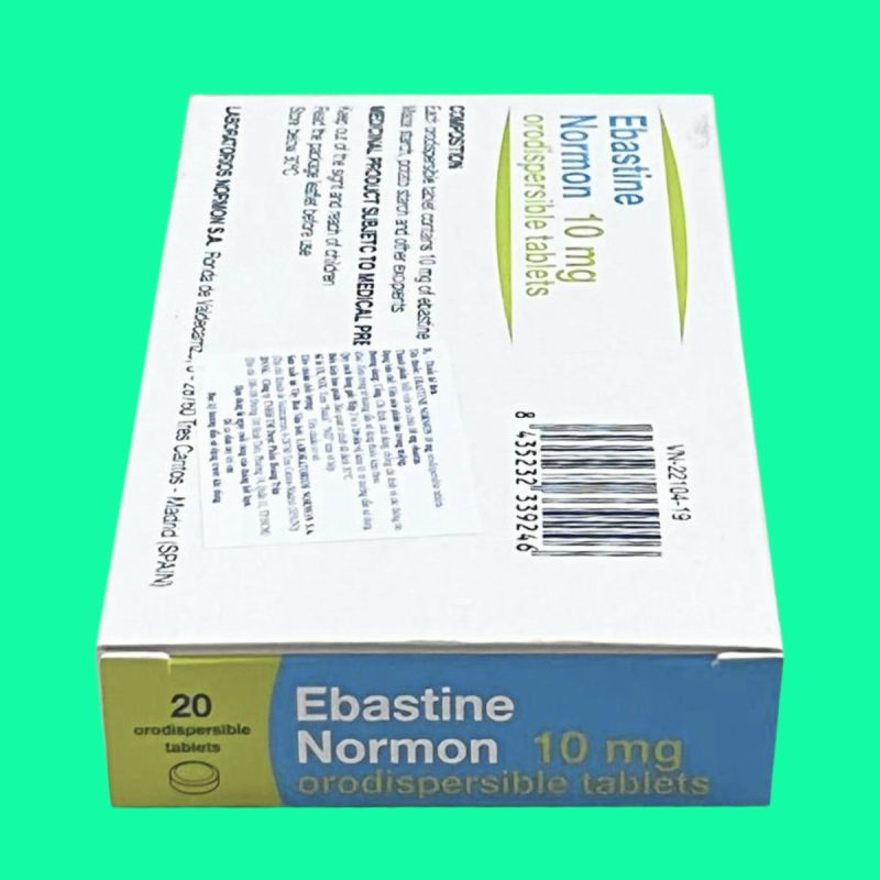 Ebastine Normon 10mg Orodispersible Tablets điều trị mày đay, viêm mũi