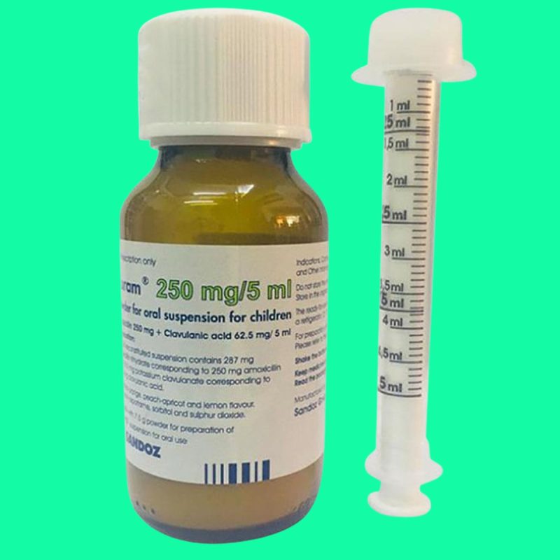 Curam 250mg/5ml điệu trị nhiễm khuẩn da như bị mụn nhọt hay áp xe