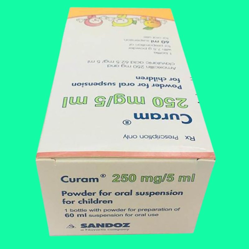 Curam 250mg/5ml điệu trị nhiễm khuẩn da như bị mụn nhọt hay áp xe
