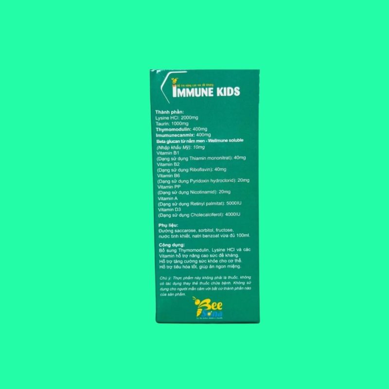 Siro IMMUNE KIDS giúp tăng cường đề kháng, kích thích ăn ngon